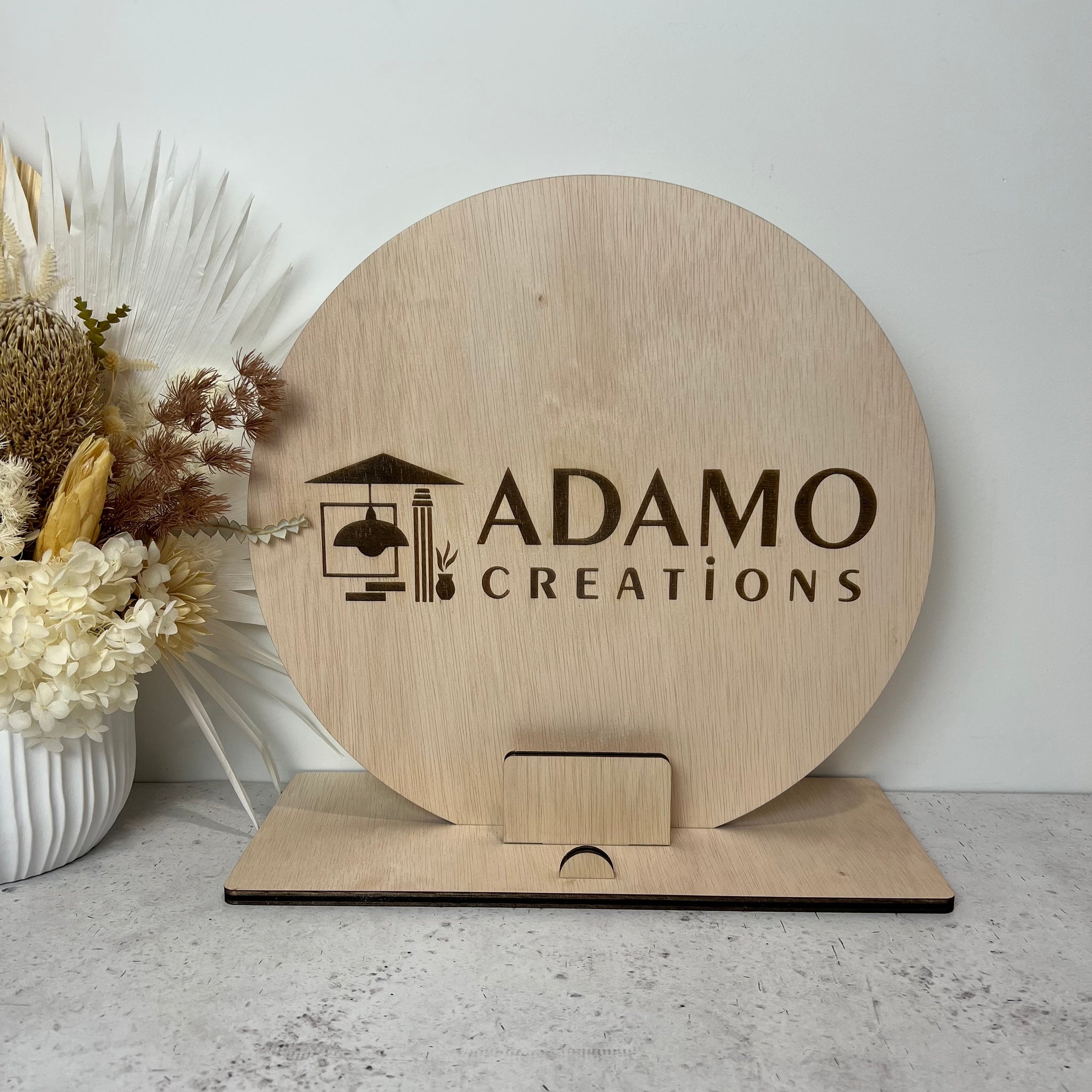 Table Top Logo Sign with QR Codes – ByCarly Designs